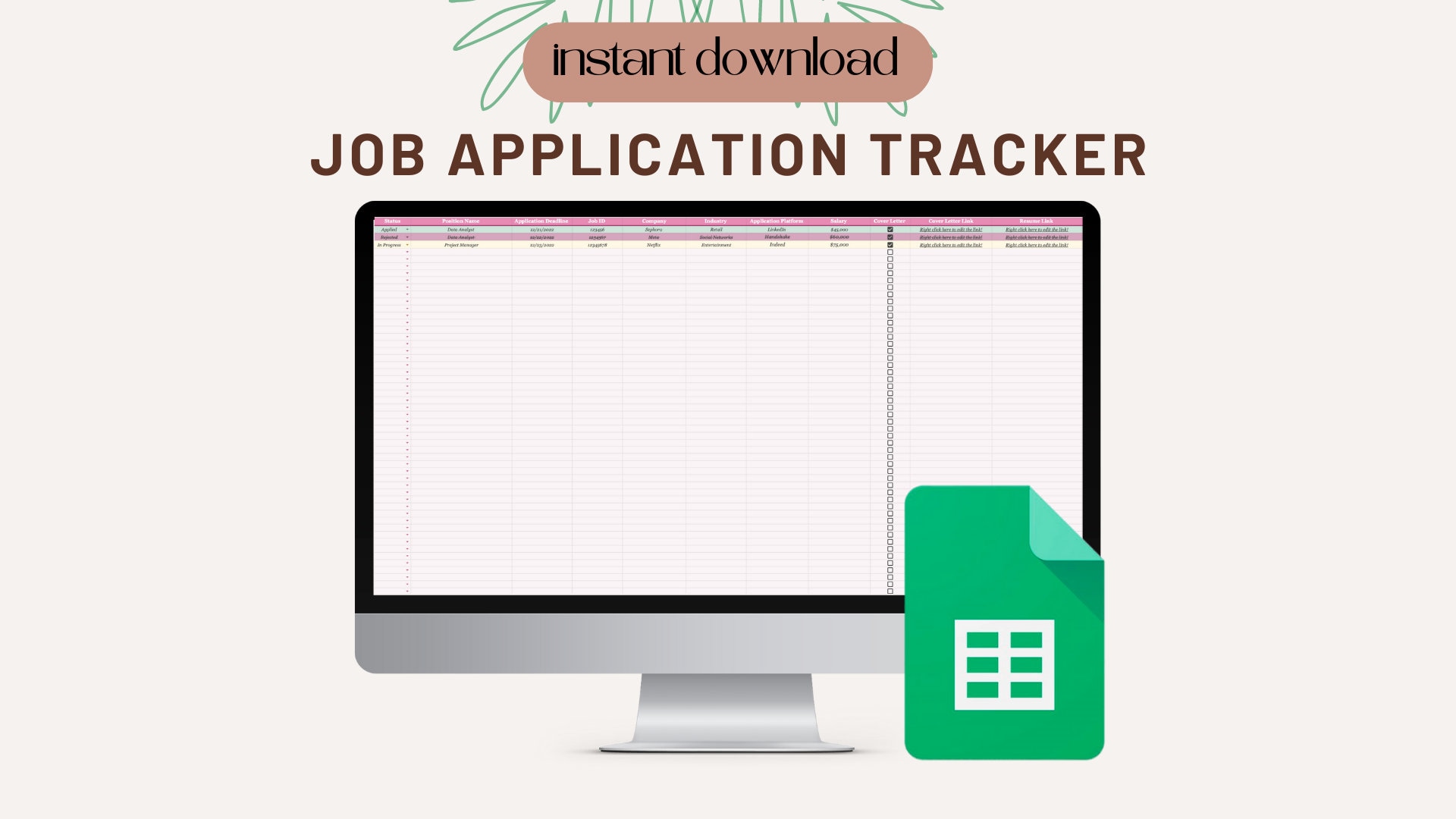 Job Application Tracker | Internship Applications |applications | Easy ...
