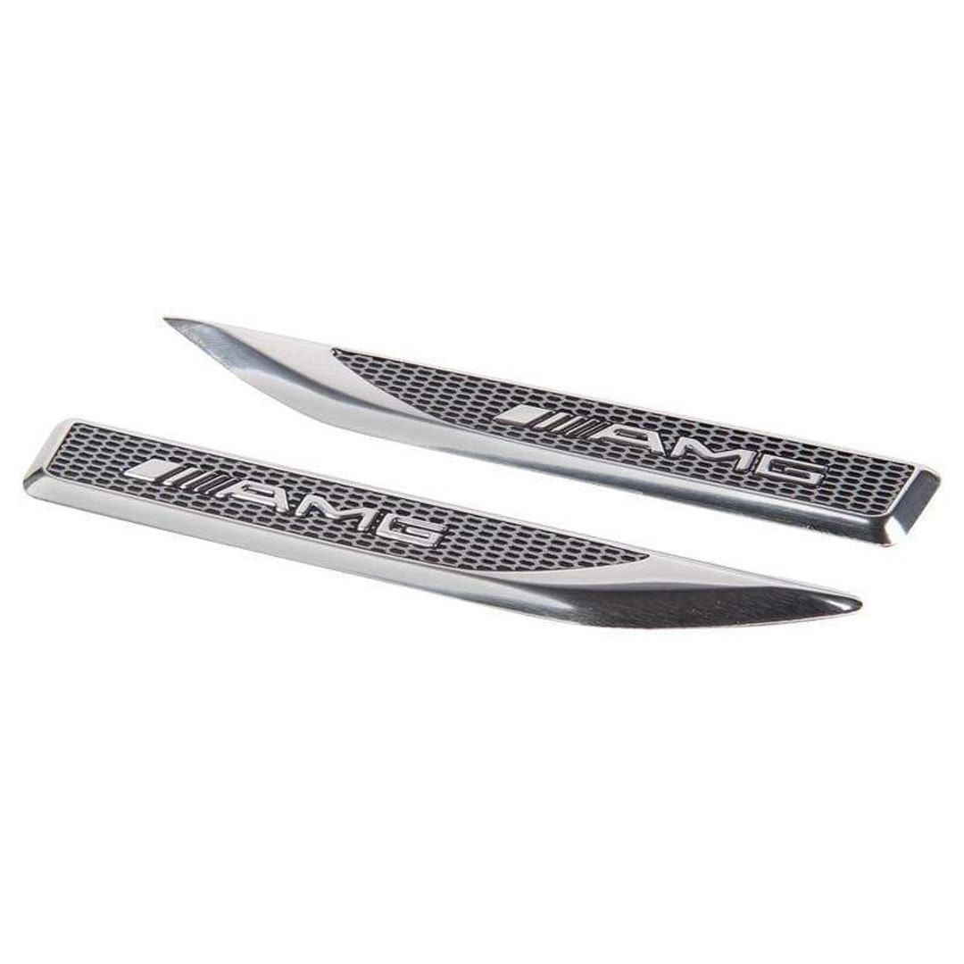 2 AMG Mercedes Wing Logo Emblem Gray SILVER Silver 153x22 Mm - Etsy UK