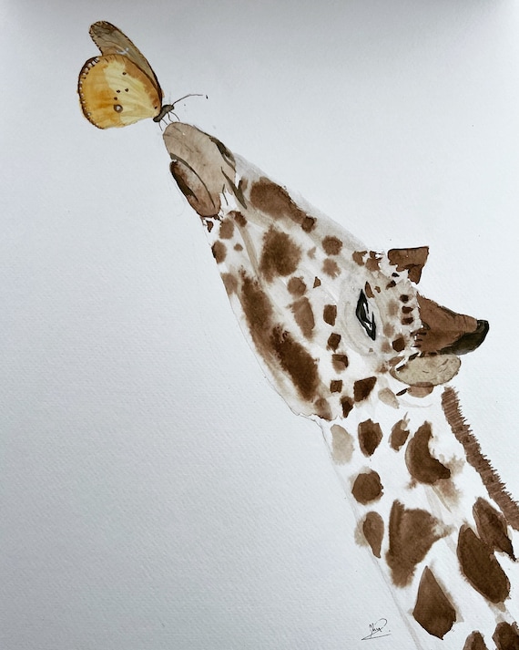 Original Giraffe With Butterfly - Etsy