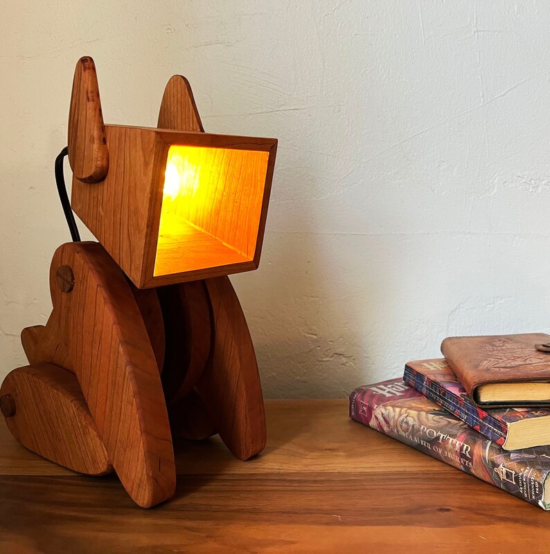 Wooden Dog Lamp. Hand Made From Quality Hardwoods. Cute Gift for ...