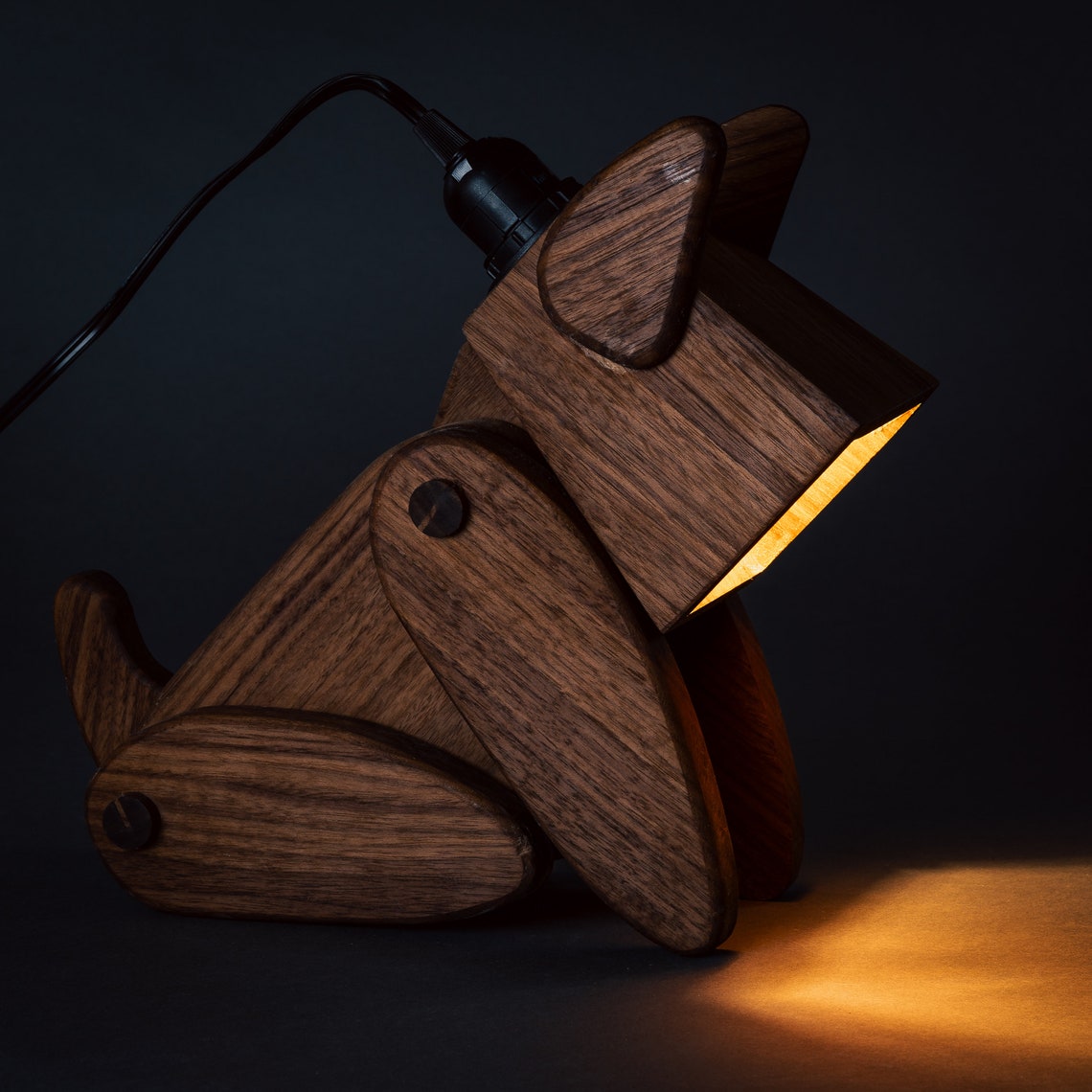 Wooden Dog Lamp. Hand Made From Quality Hardwoods. Cute Gift for ...