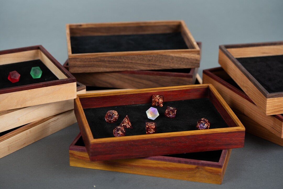 Hardwood Dice Tray, Suede Lined, Gaming Accessory - Etsy