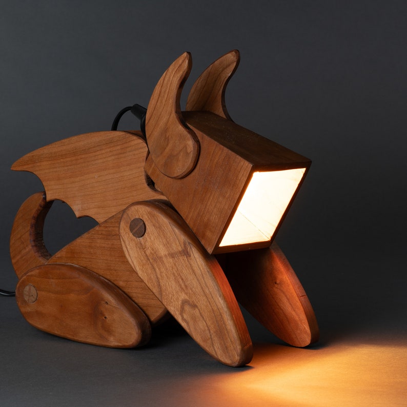 Hardwood Dragon Lamp - Etsy