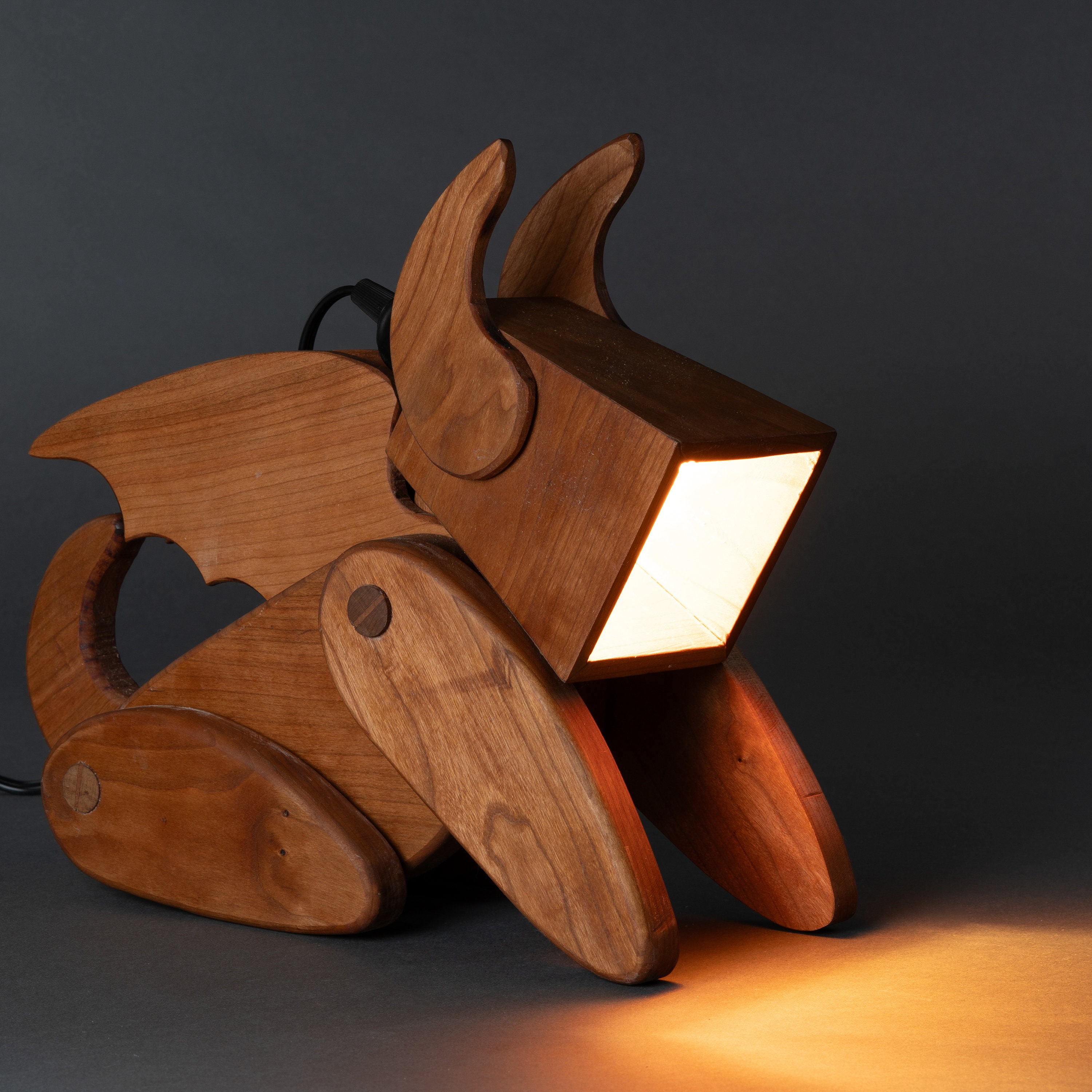 Hardwood Dragon Lamp - Etsy