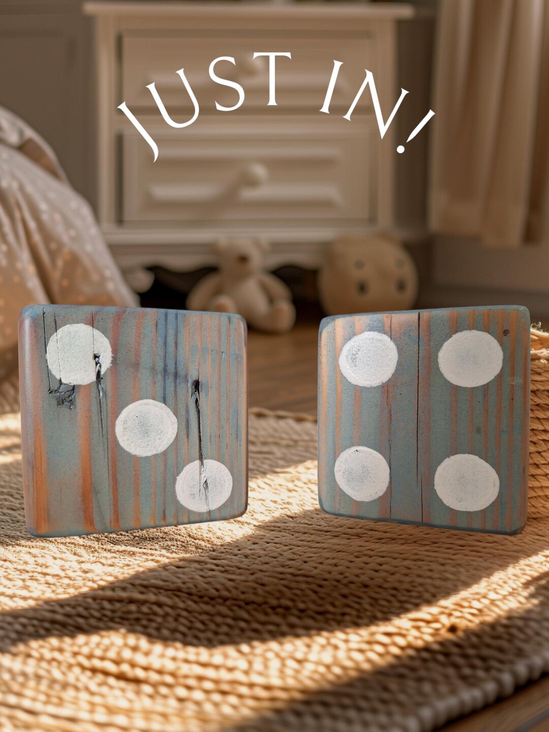 Rustic Wood Dice Handmade Reclaimed Wood Light Blue - Etsy
