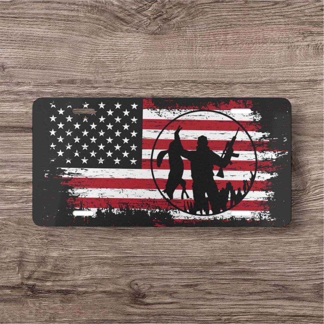 Coyote Hunter License Plate: American Flag Vanity Car Tag - Etsy