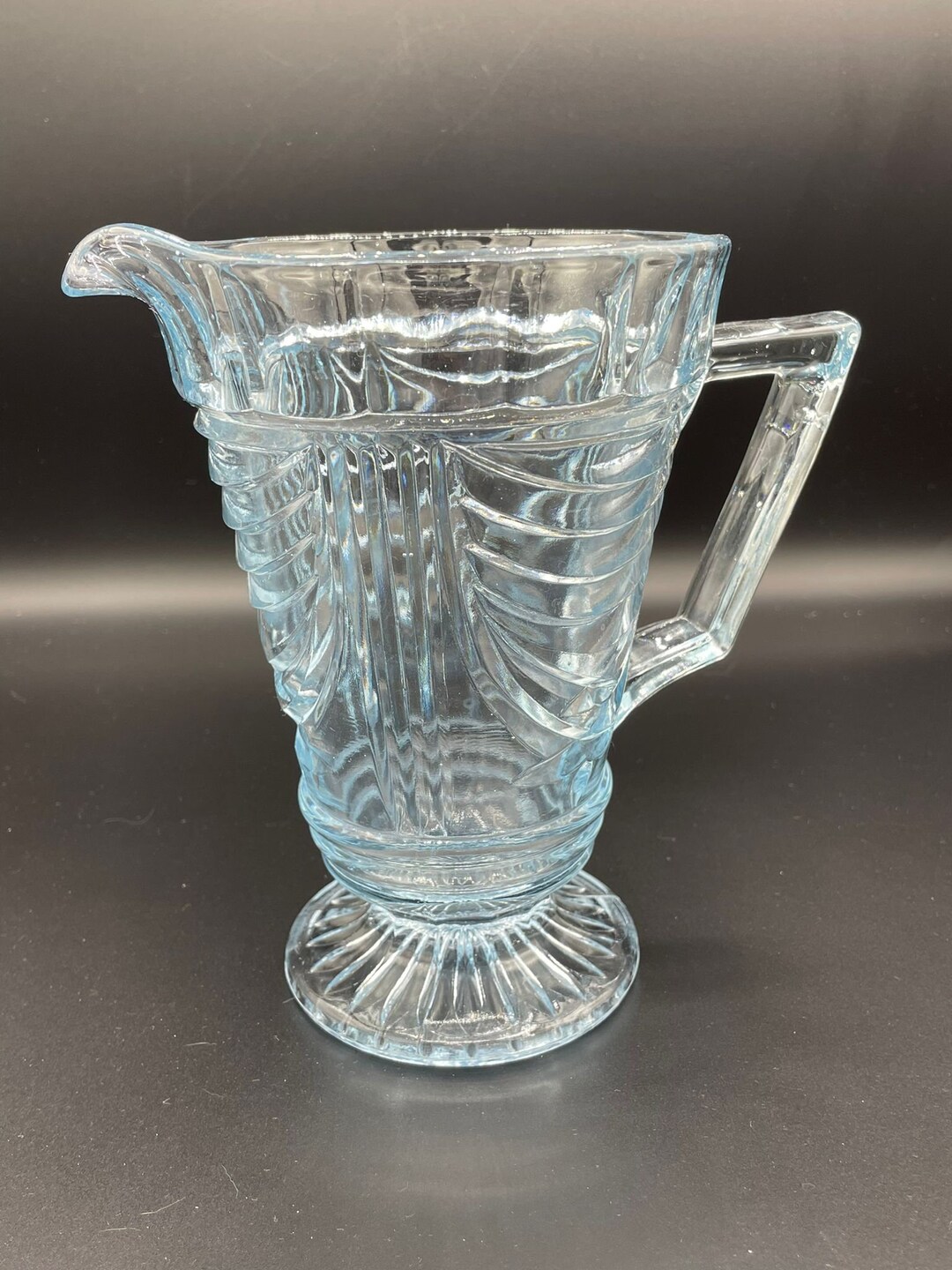 Sowerby Glass Jug Pale Blue or Amber Glass - Etsy UK