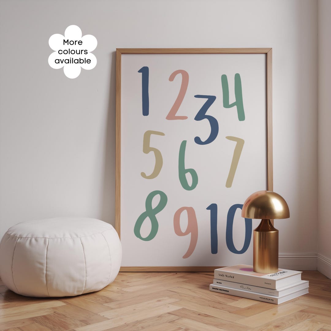 Colorful Numbers 1-10 Poster: Kids Educational Print (digital Download ...