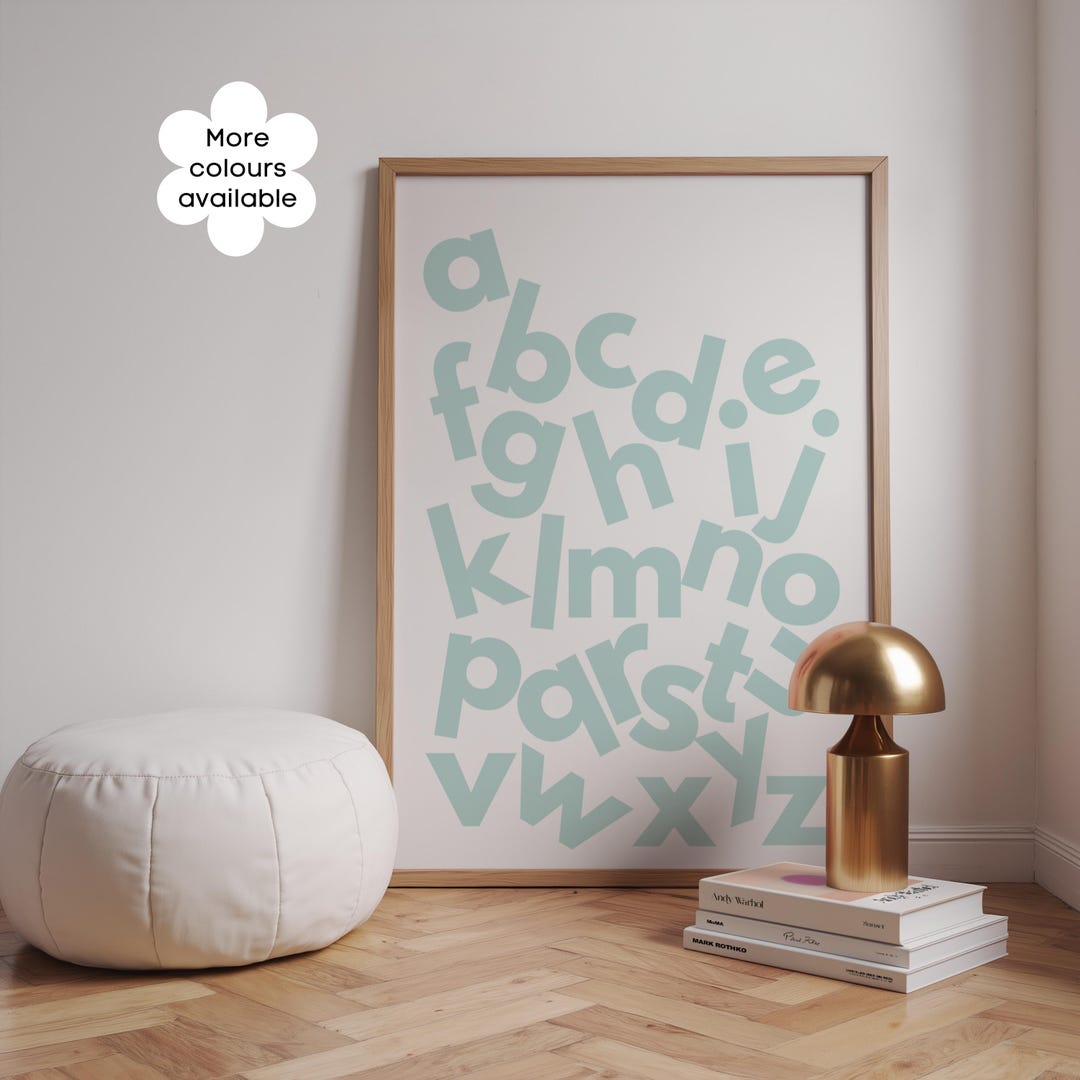 Mint Green Alphabet Print: Modern Nursery Decor (digital Download) - Etsy