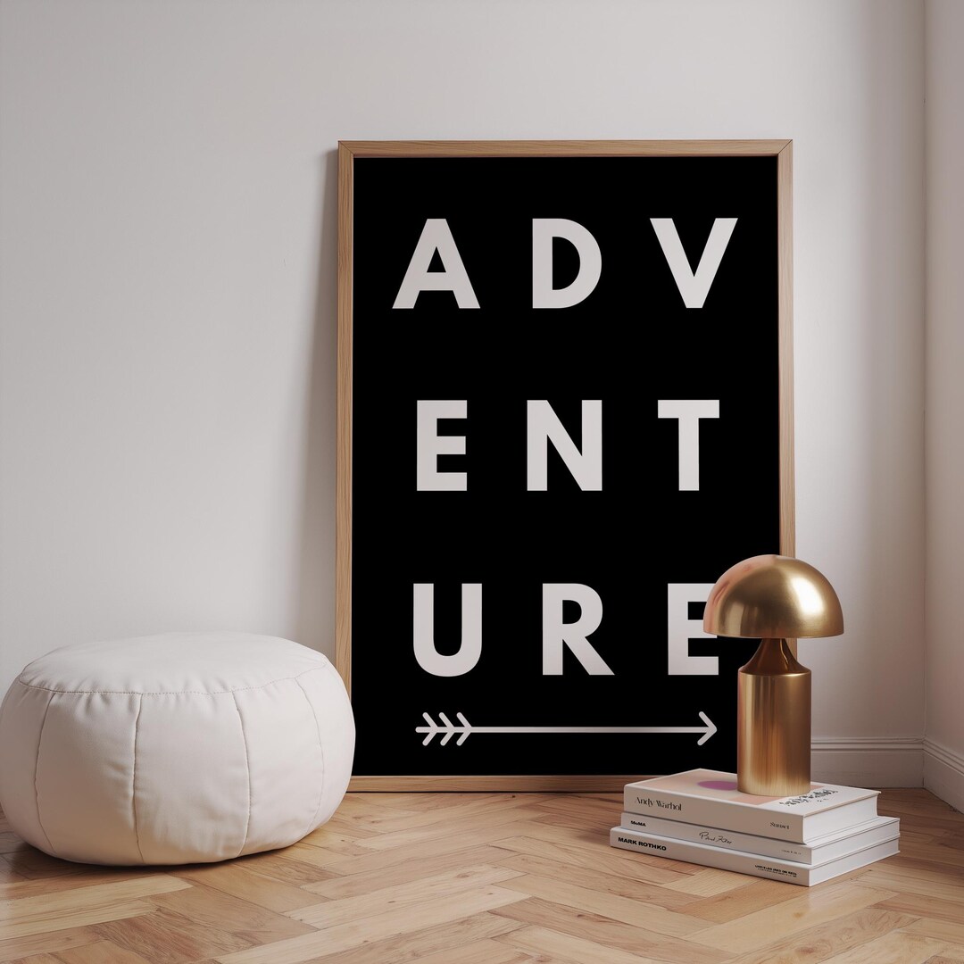 Black and White Adventure Playroom Print, Kids Adventure Prints, Modern ...