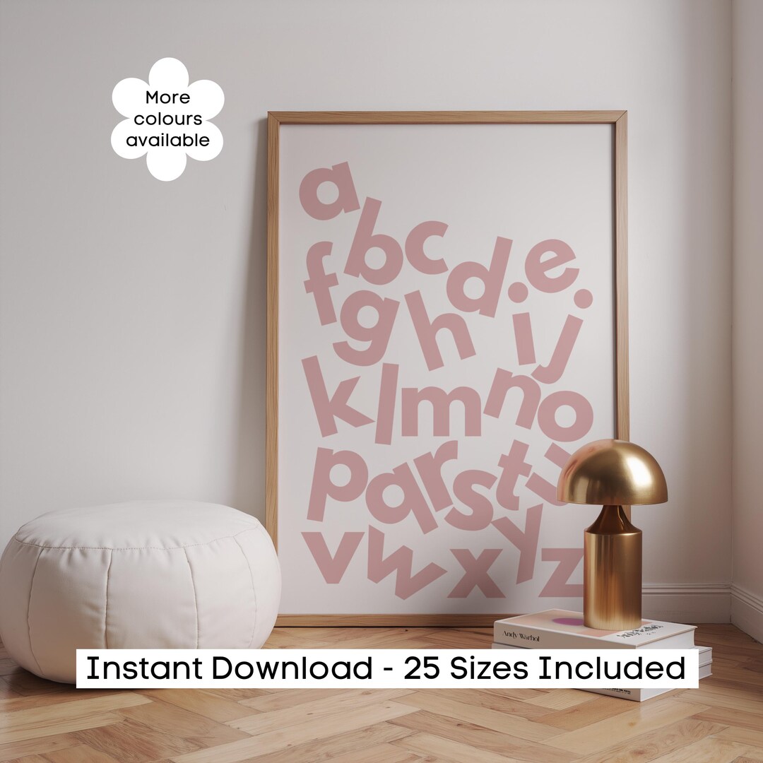 Modern Pink ABC Print: Playroom Alphabet Wall Art (digital Download - Etsy