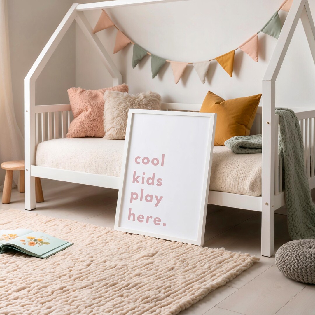Blush Pink Cool Kids Play Here Playroom Print (digital Download) - Etsy