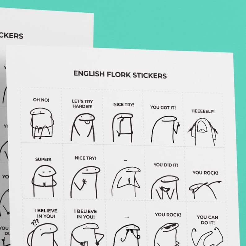 Flork Meme Stickers for Teachers, Digital PNG, PDF Print - Etsy