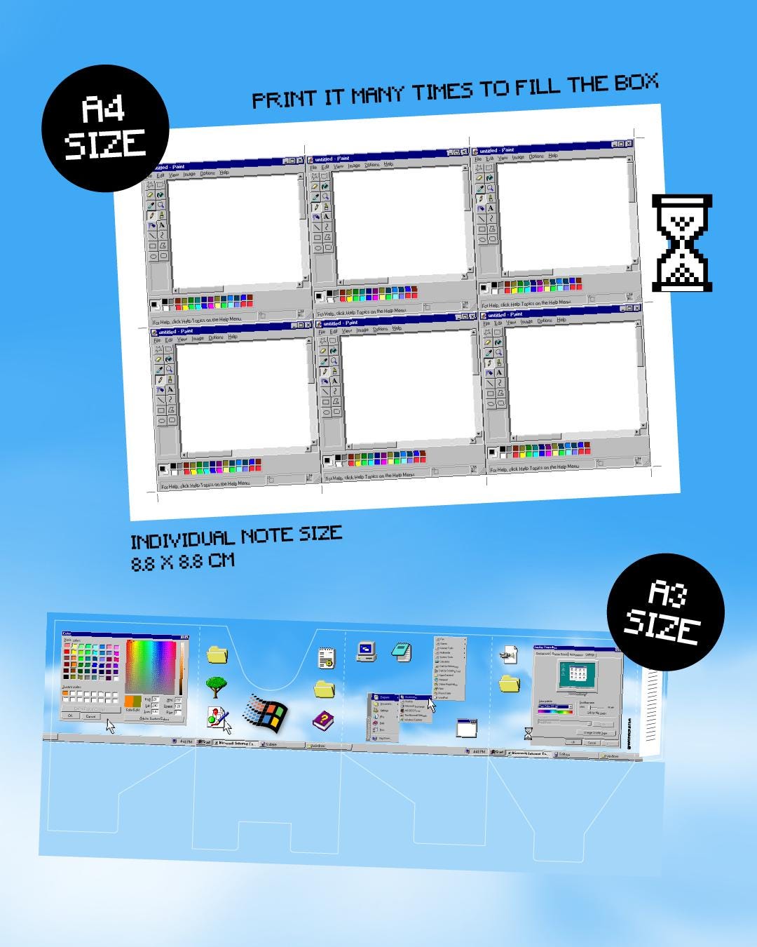 Windows 95 Notepad Template, Retro Memo Design, to Do List, 90s - Etsy