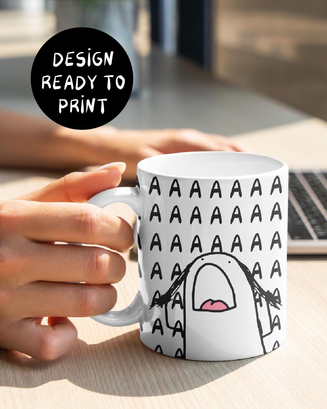Flork Mug Taza PNG Template Sublimation, Funny Meme Design (digital ...