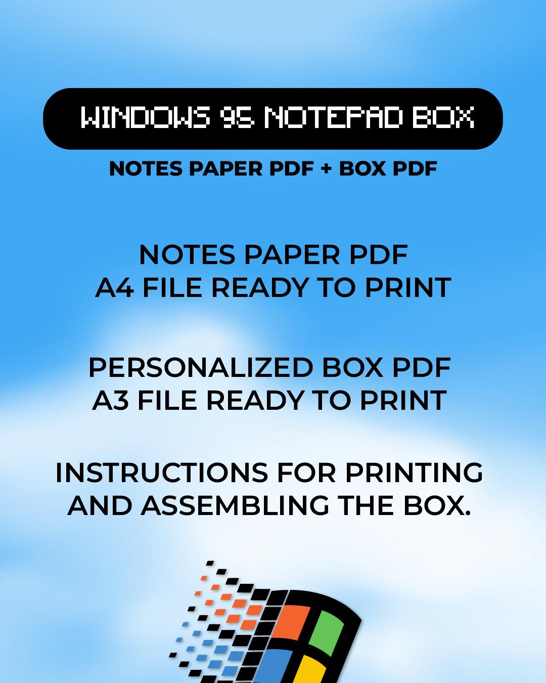 Windows 95 Notepad Template, Retro Memo Design, to Do List, 90s - Etsy