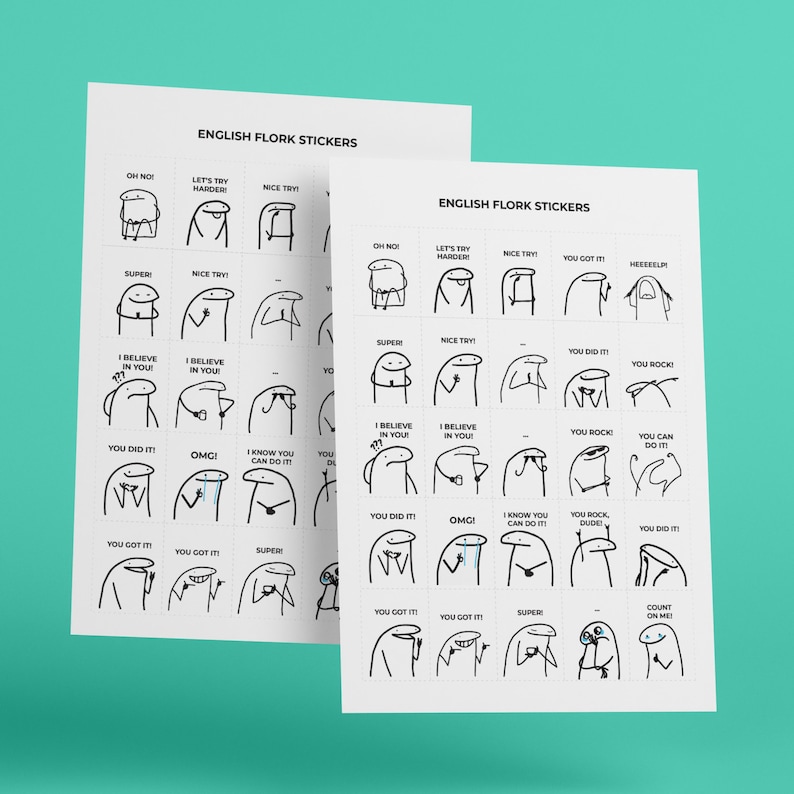 Flork Meme Stickers for Teachers, Digital PNG, PDF Print - Etsy
