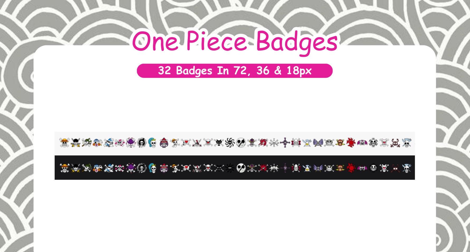 32 Twitch Sub Badges | Symbols | Bit Badges | One Piece | Anime ...