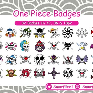 32 Twitch Sub Badges | Symbols | Bit Badges | One Piece | Anime ...