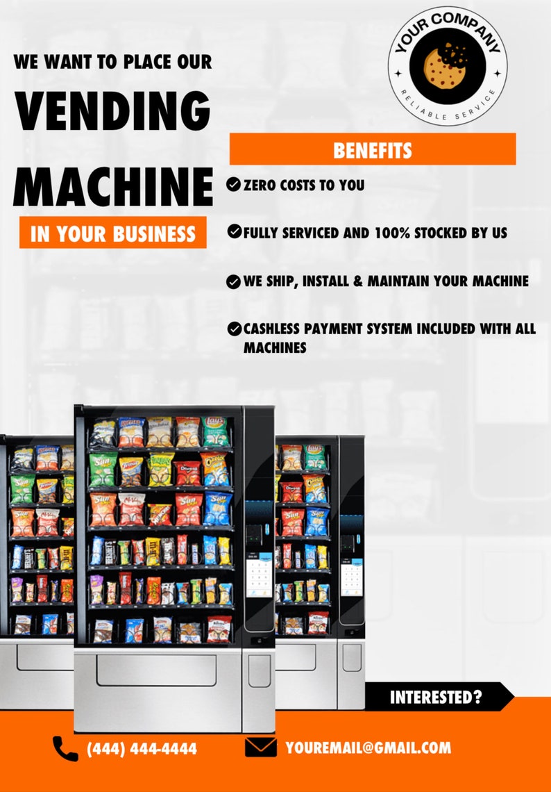 We Customize for You | Vending Machine Flyer | Printable | Social Media ...