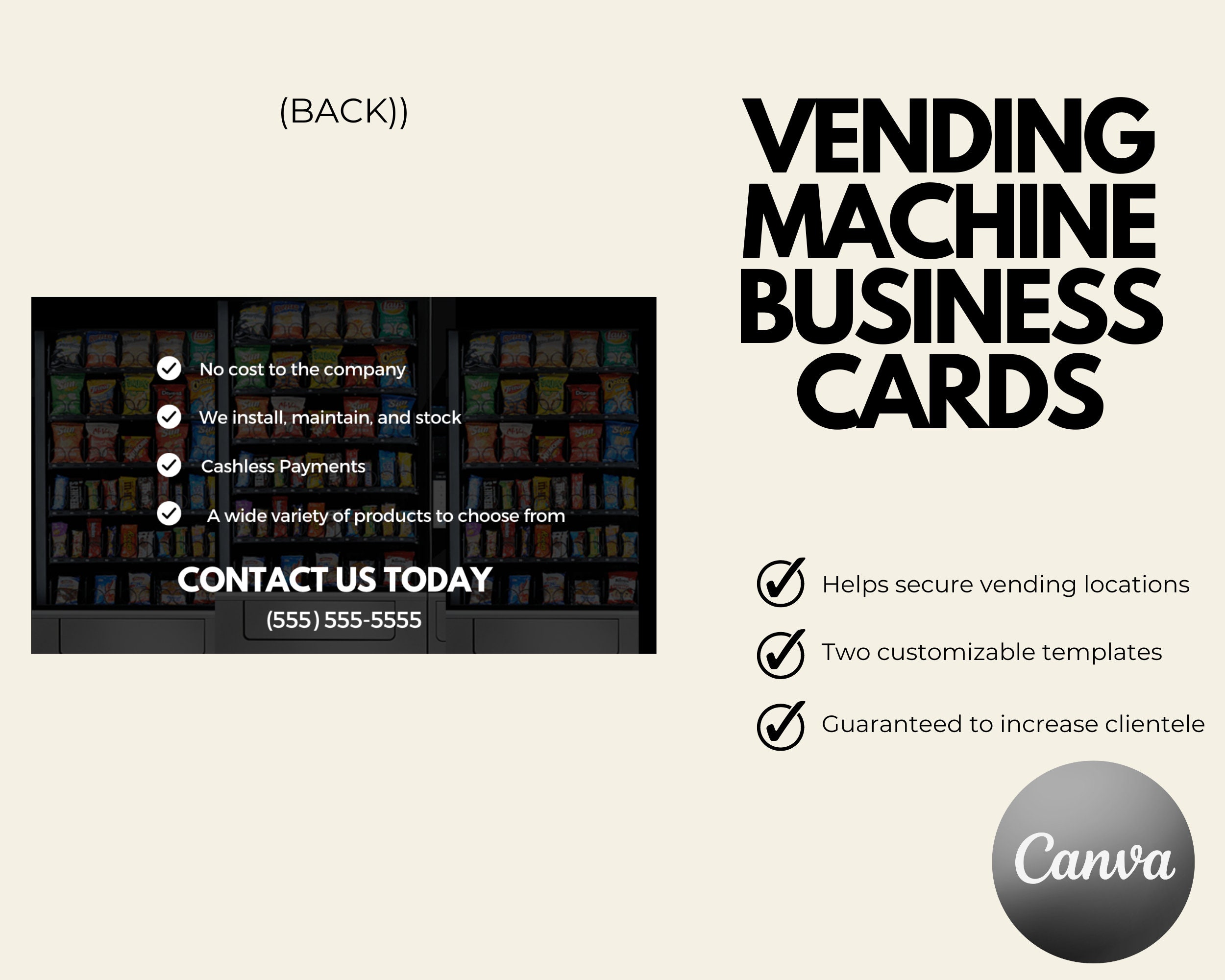 Vending Machine Business Cards We Can Customize for You - Etsy