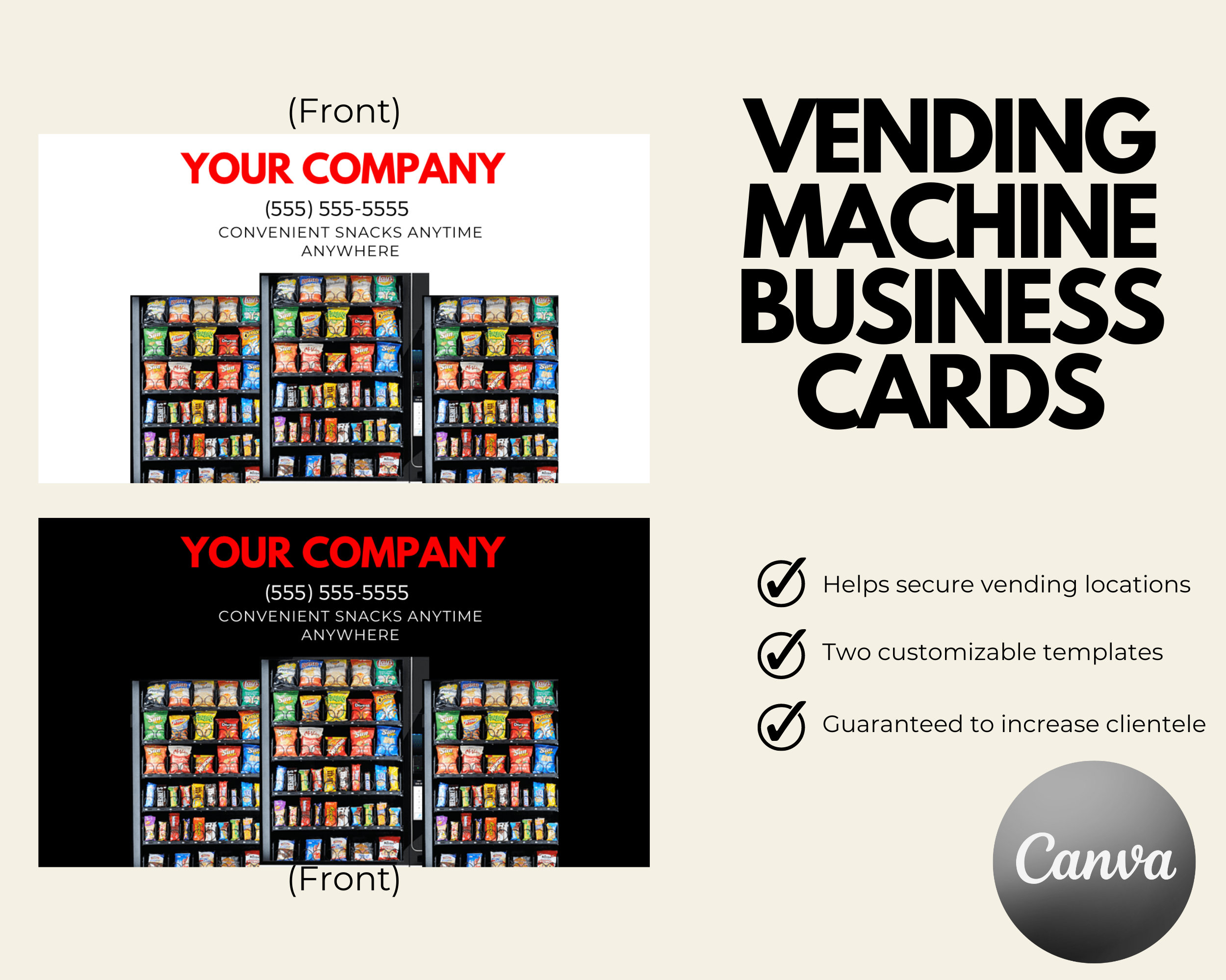 Vending Machine Business Cards We Can Customize for You - Etsy