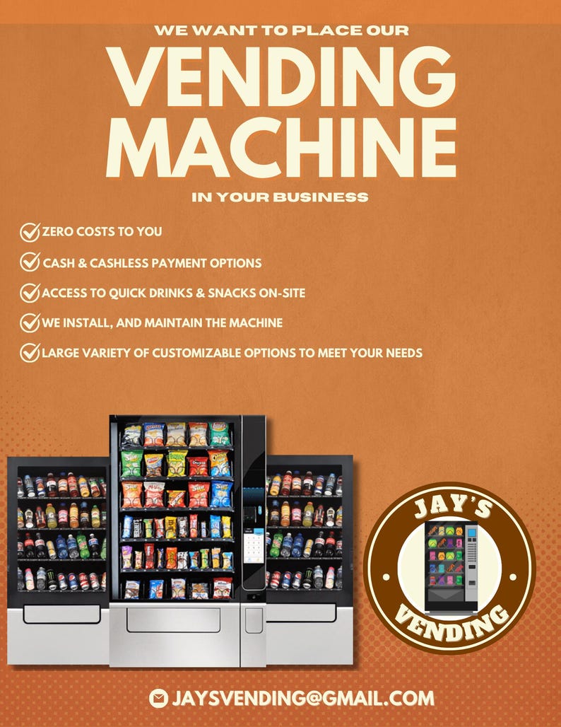 Custom Vending Machine Flyer: Personalized (digital Download) - Etsy