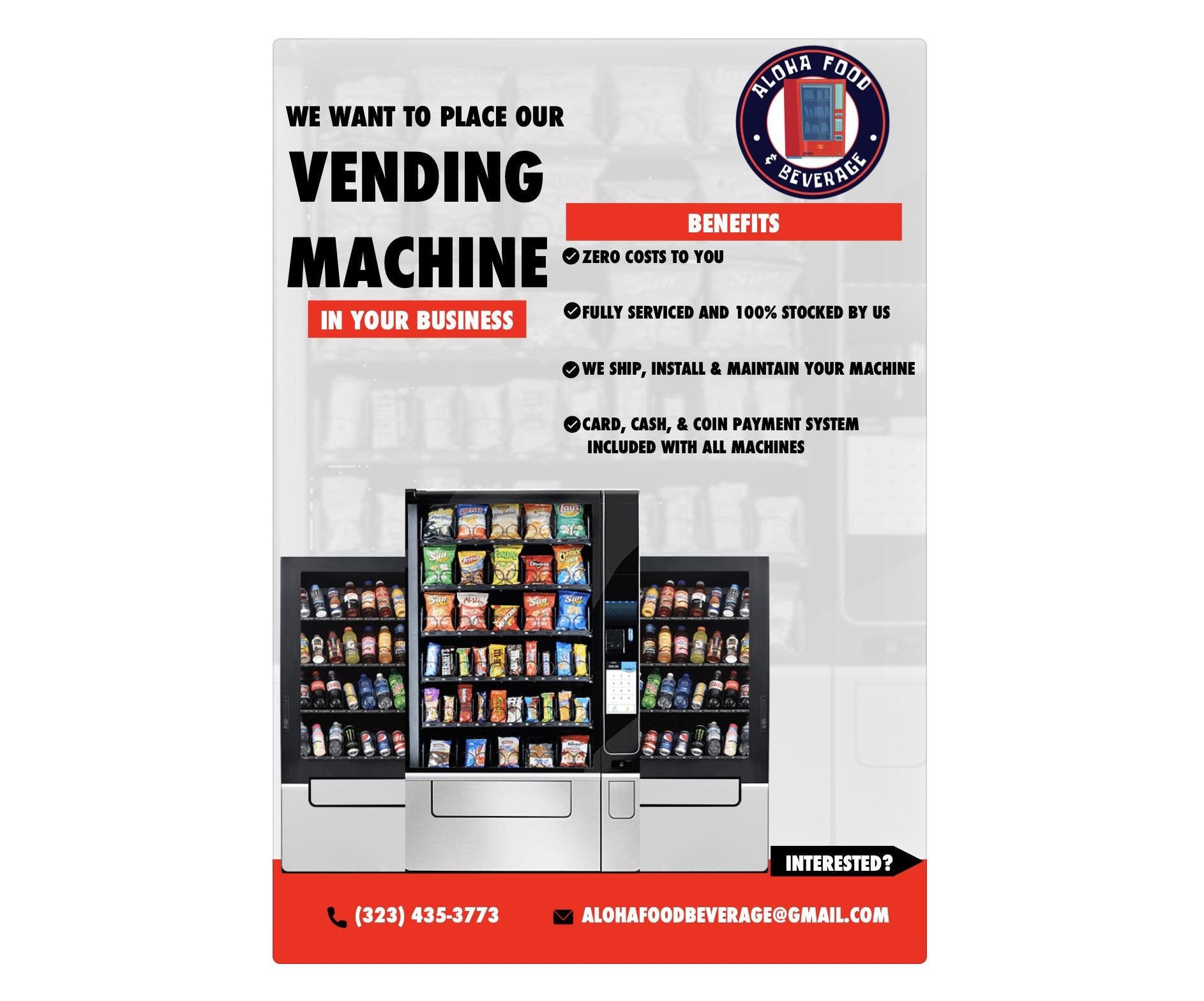 We Customize for You | Vending Machine Flyer | Printable | Social Media ...