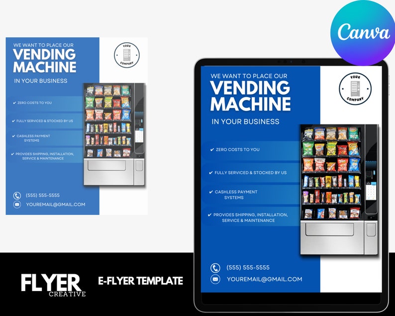 Vending Machine Flyer | Vending Template | We Can Customize for You - Etsy