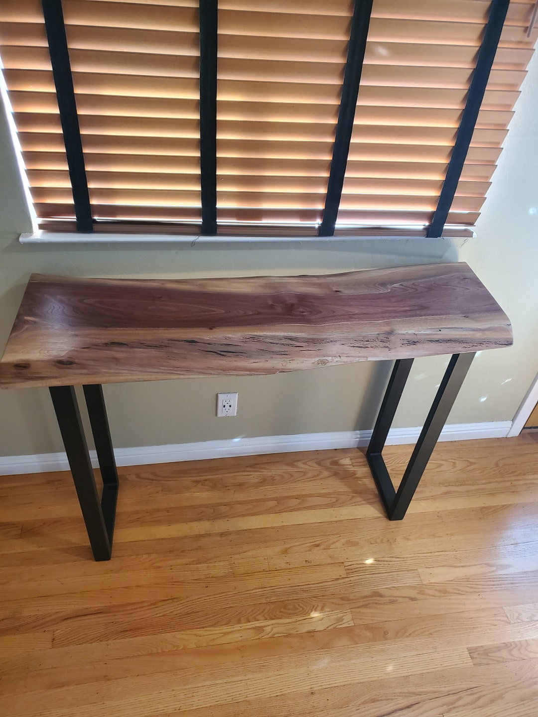 SALE Price Black Walnut Console Table Live Edge Custom Handmade Rustic ...