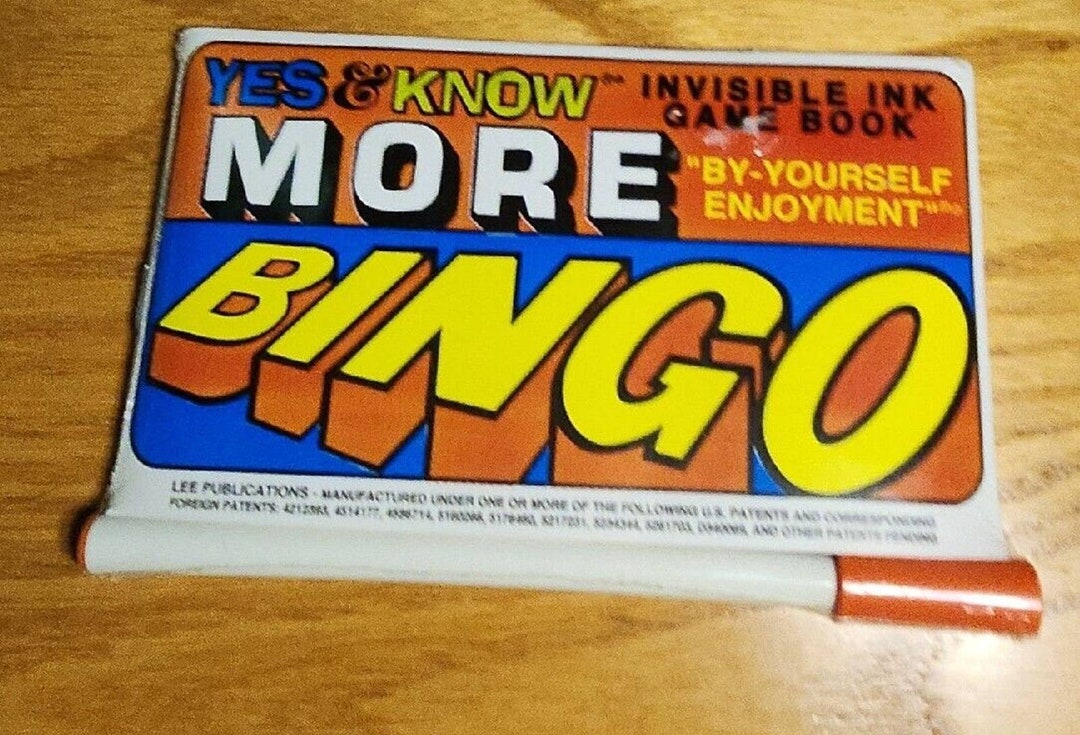 New Vintage Yes & Know Bingo Invisible Ink Book Lee - Etsy