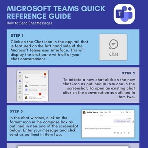 Microsoft Teams Quick Reference Guide - Chat Messages and Channel Posts - Etsy