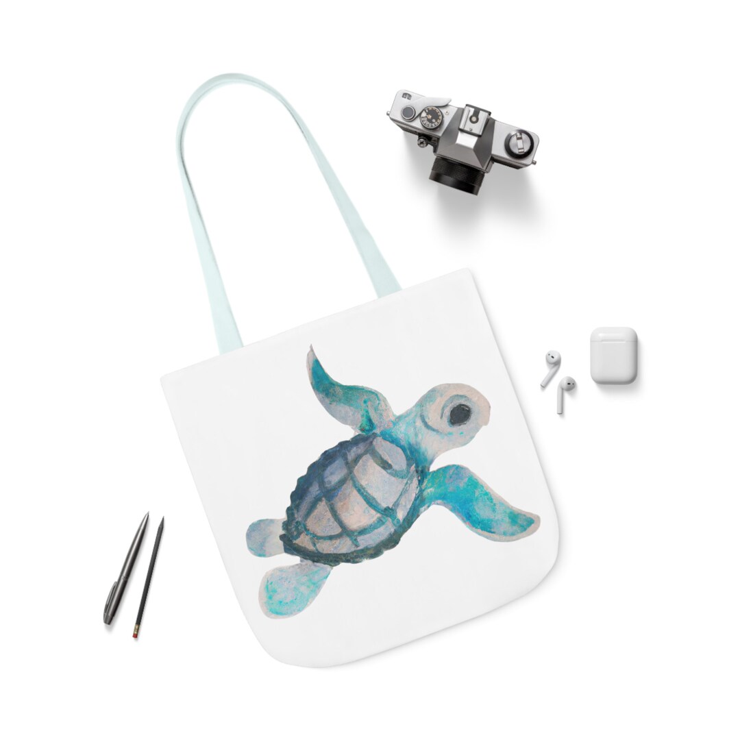 Baby Turtle Tote Bag, Choose Your Color Strap. Fun Tote Bag for Art ...