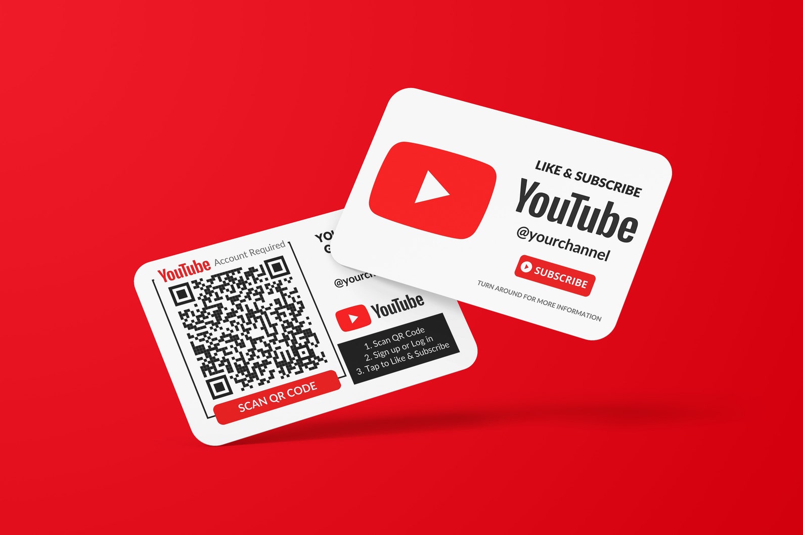 Youtube Business Card, Logo QR Code Design, Subscribe Cards, Like Cards ...