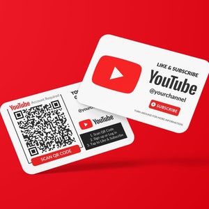 Youtube Business Card, Logo QR Code Design, Subscribe Cards, Like Cards ...