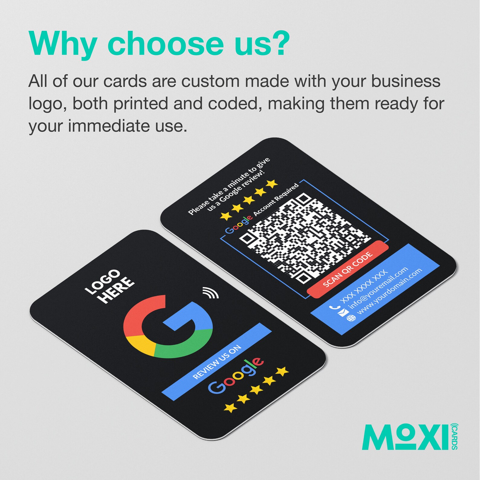 NFC Card Google Review Cards, Custom Design, Tap Review Card, Increase ...