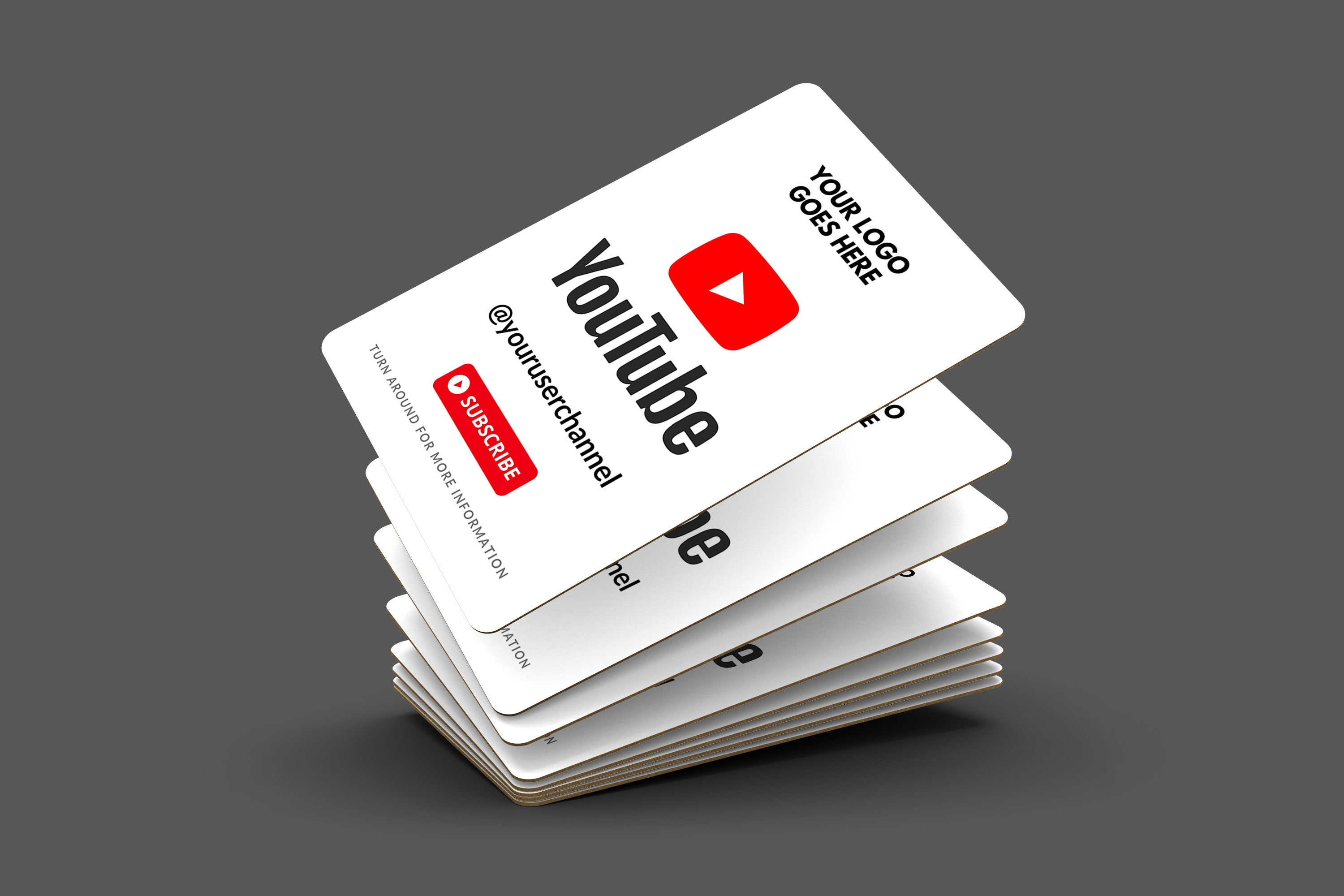 Youtube Business Card Logo QR Code Design Subscribe Cards - Etsy