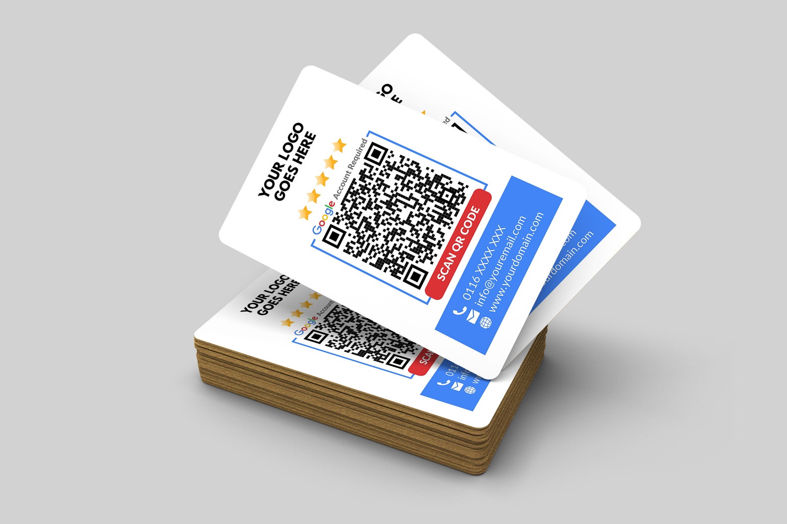 Business Cards With Google Review Rating QR Code, Custom Business Card ...