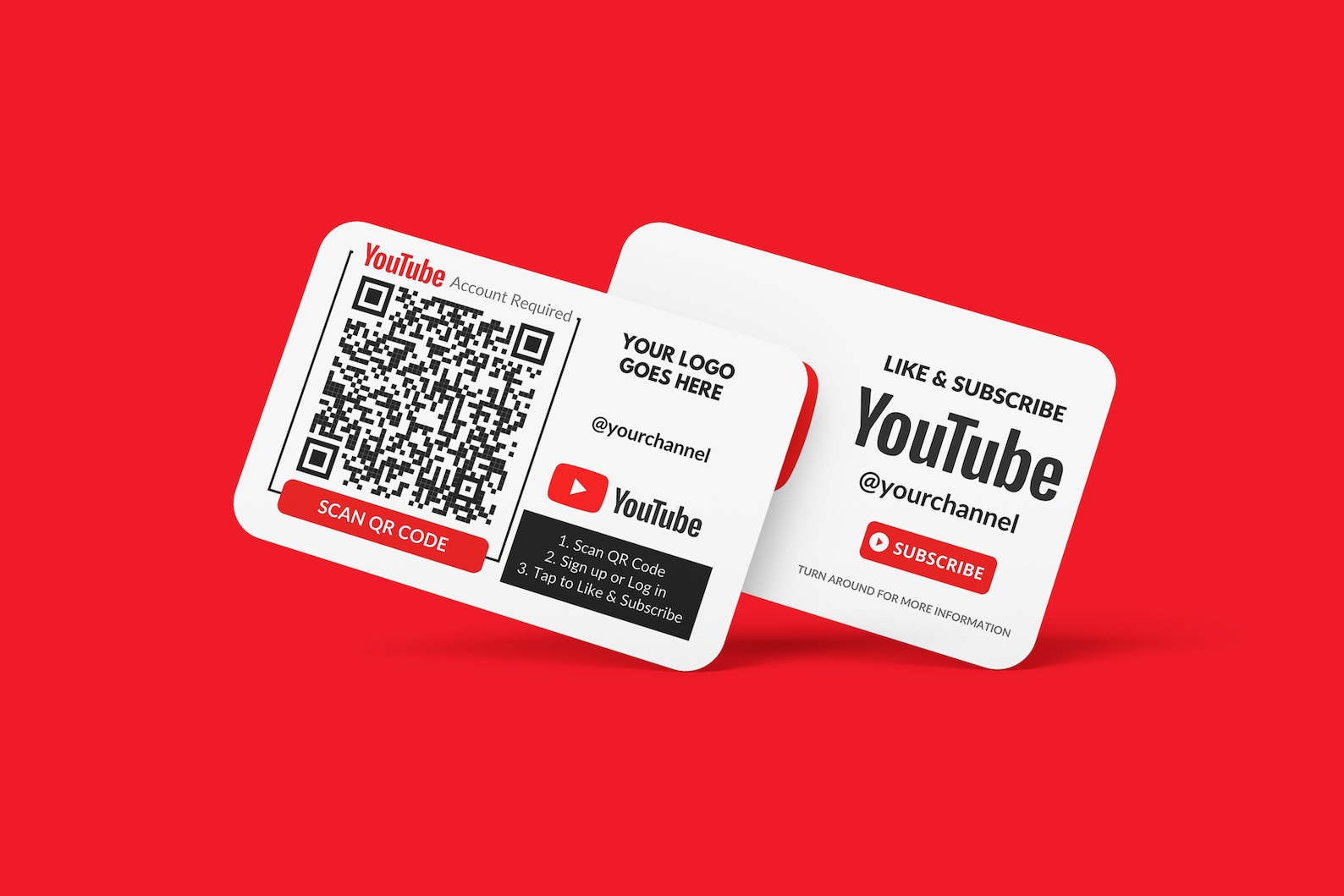 Youtube Business Card, Logo QR Code Design, Subscribe Cards, Like Cards ...