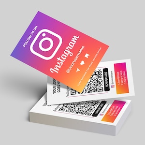 Instagram Business Card, QR Code Followers, Insta QR Cards, Custom ...