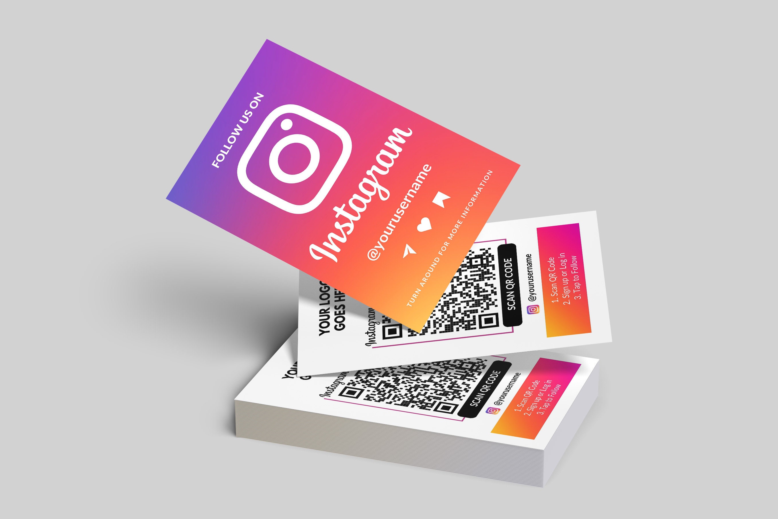 Instagram Business Card, QR Code Followers, Insta QR Cards, Custom ...