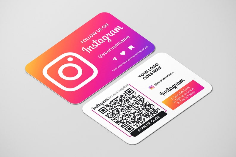 Instagram Business Card QR Code Followers Insta QR Cards - Etsy