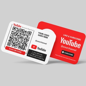 Youtube Business Card, Logo QR Code Design, Subscribe Cards, Like Cards ...
