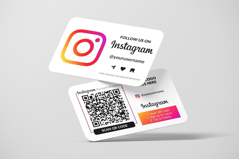 Instagram Business Card, QR Code Followers, Insta QR Cards, Custom ...