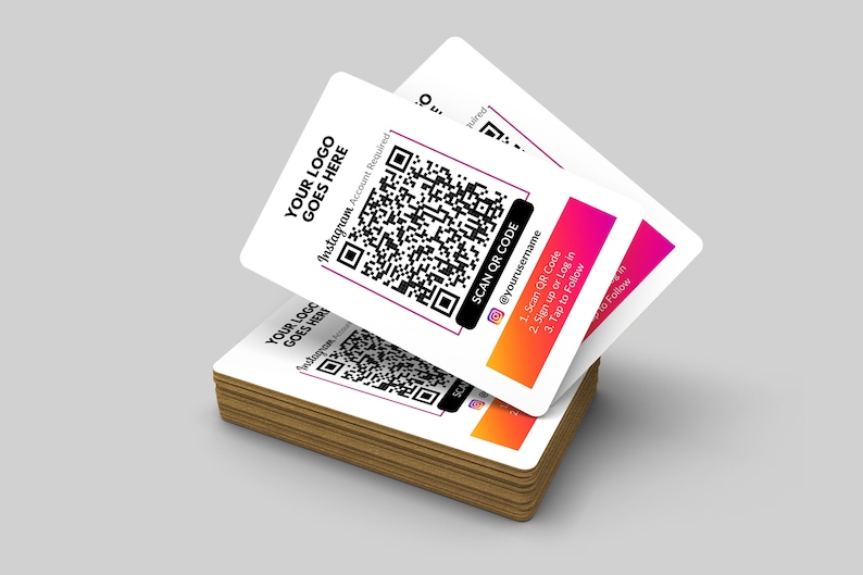 Instagram Business Card, QR Code Followers, Insta QR Cards, Custom ...
