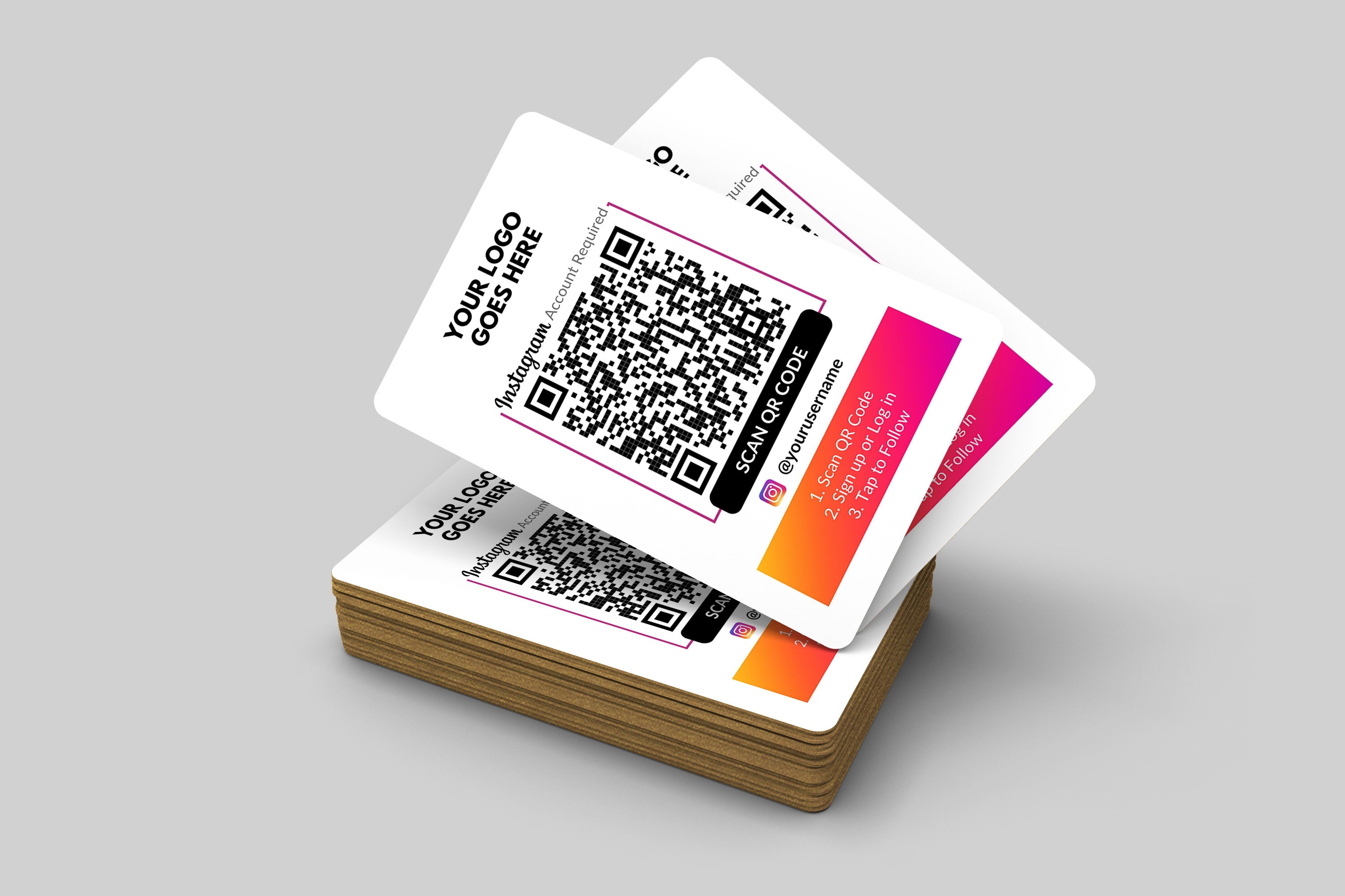 Instagram Business Card, QR Code Followers, Insta QR Cards, Custom ...