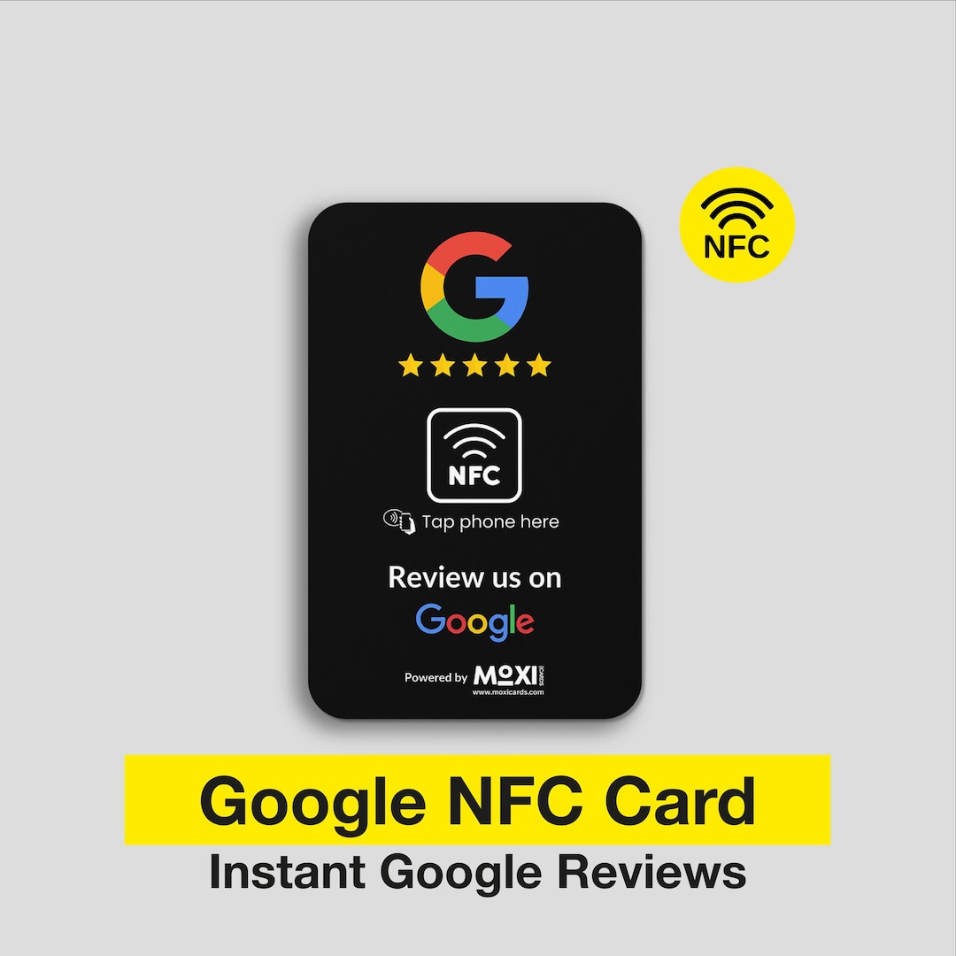 Black NFC Google Review Cards, Single Sided Card, PVC Feedback Cards ...