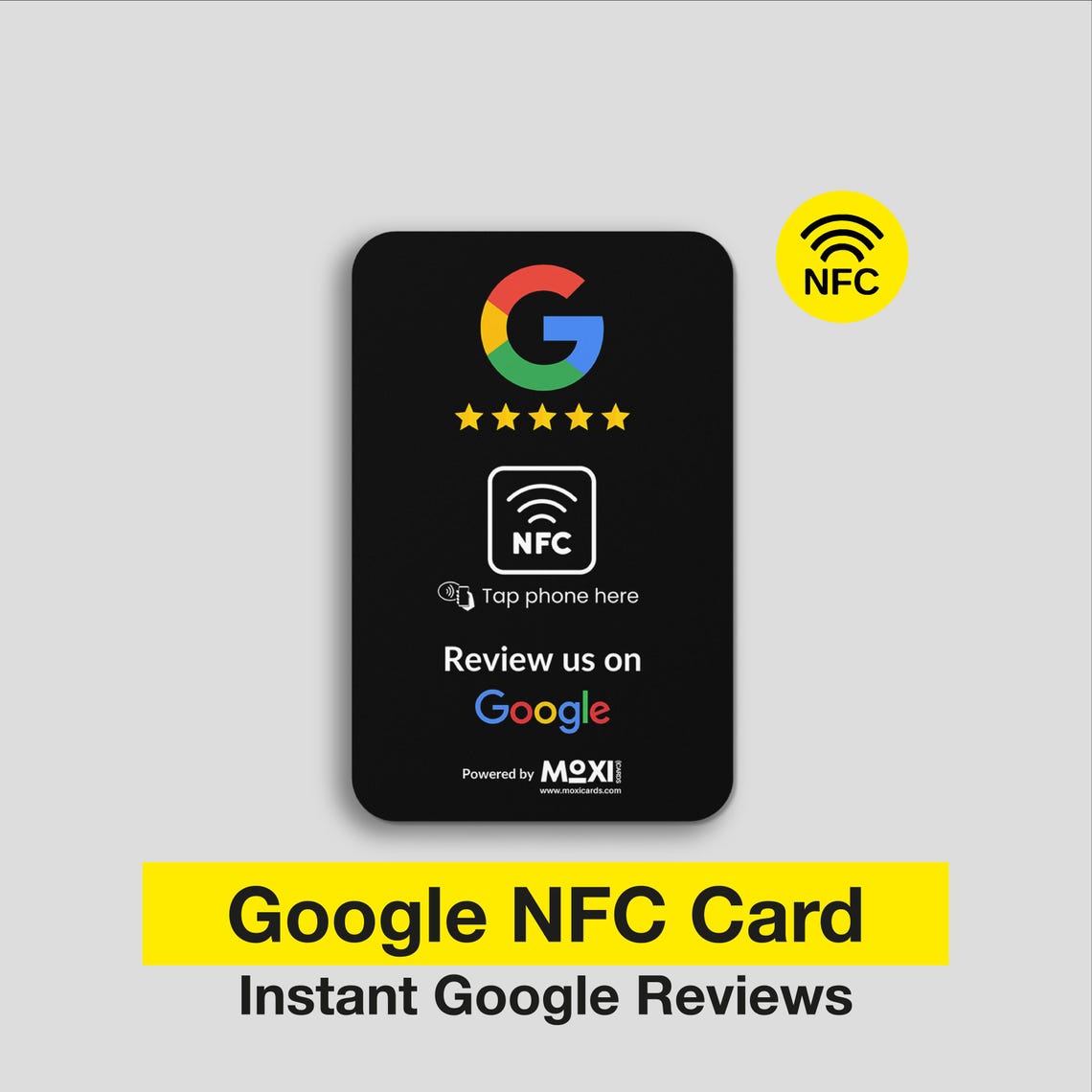 Black NFC Google Review Cards, Single Sided Card, PVC Feedback Cards ...