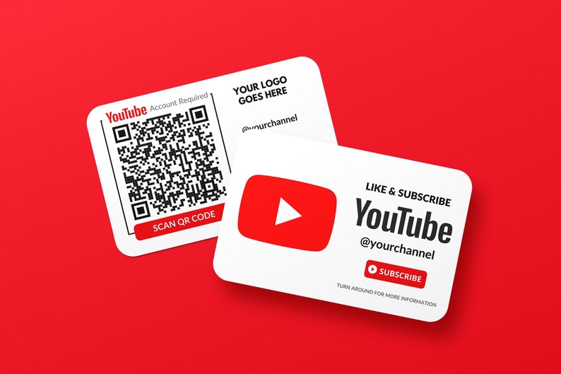Youtube Business Card, Logo QR Code Design, Subscribe Cards, Like Cards ...