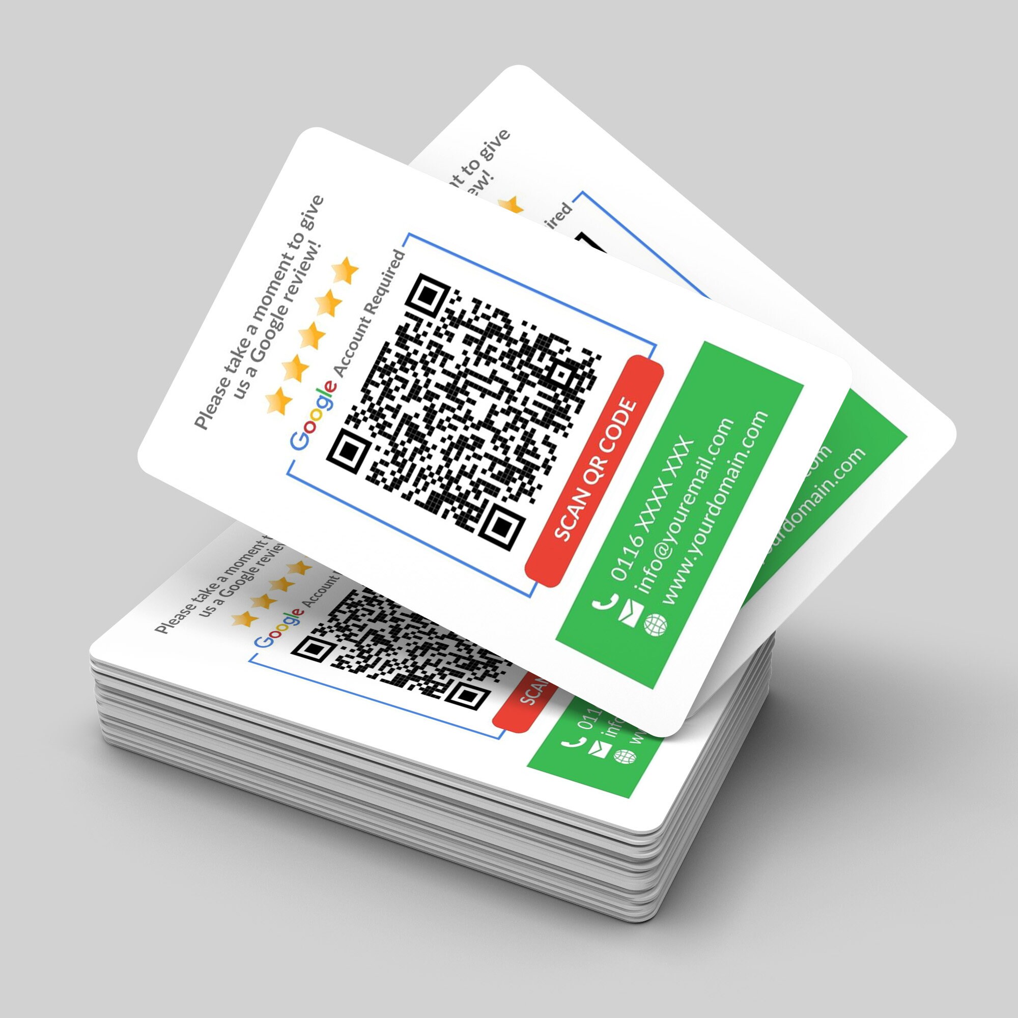 Business Cards With Google Review Rating QR Code, Custom Business Card ...
